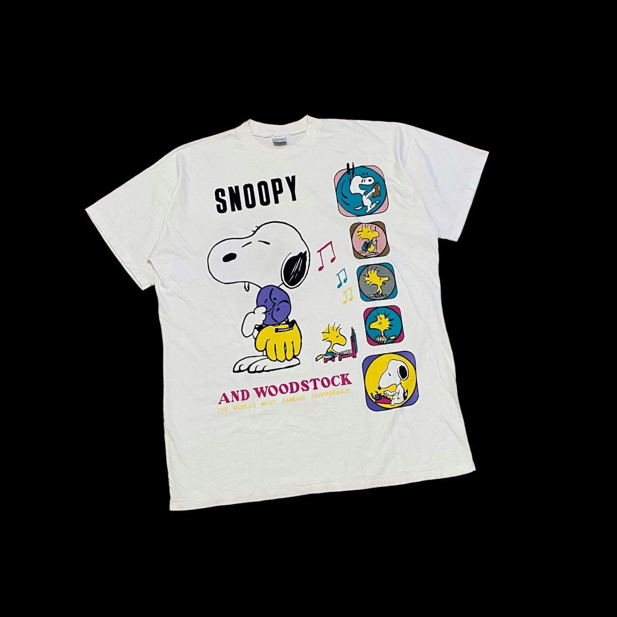 Vintage Rare Vintage 90s Peanuts Snoopy Woodstock T-Shirt | Grailed