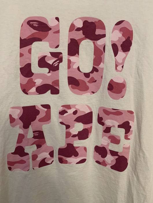 Bape BAPE Go! Ape Pink Camo Long Sleeve Tee - Sz. Medium | Grailed