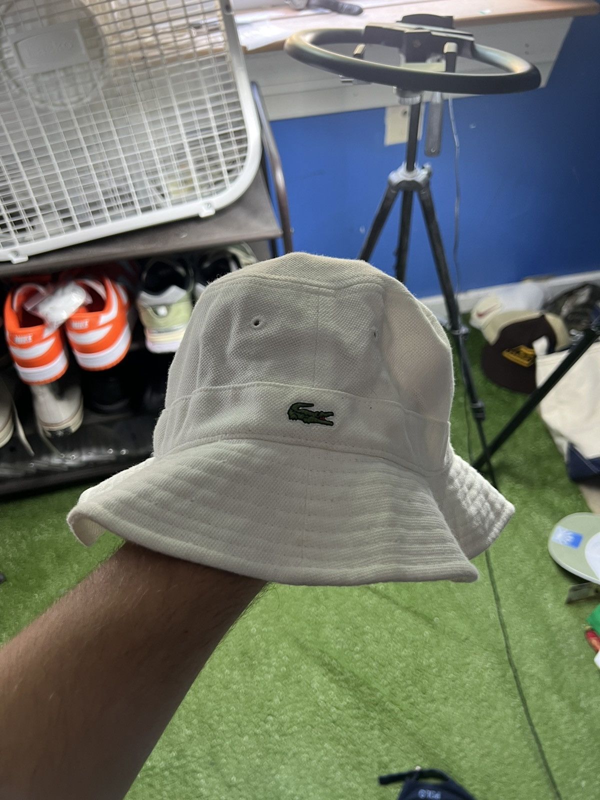 Vintage vintage lacoste white bucket hat size large | Grailed