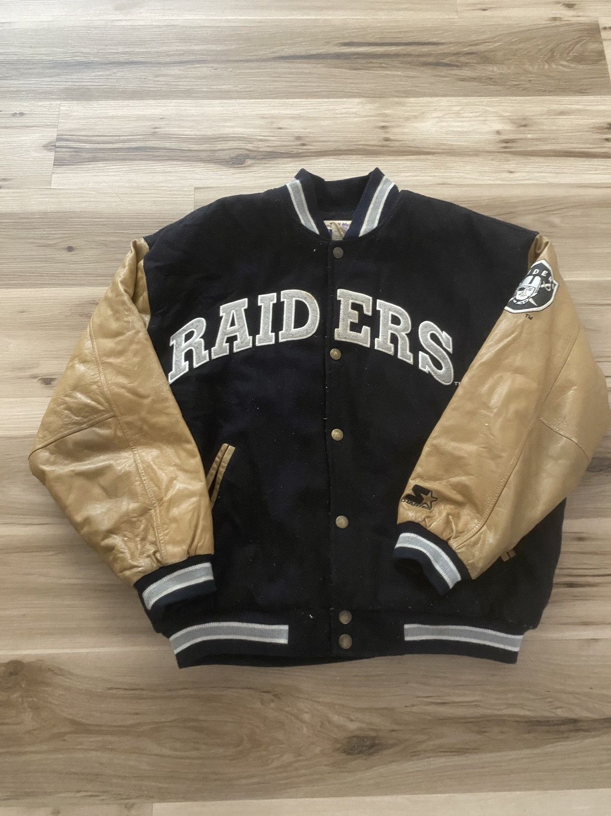 Vintage Vintage 90s starter raiders nfl varsity jacket | Grailed