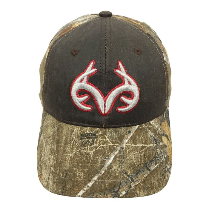 Realtree Realtree Edge Camo Embroidered Antlers Logo Snapback Cap | Grailed