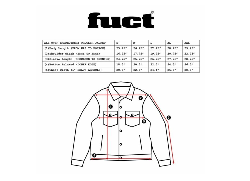 Fuct FUCT ALL OVER EMBROIDERY DENIM TRUCKER JACKET | Grailed