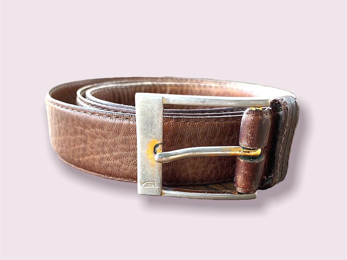 Vintage YSL Brown Leather Belt Vintage Designer Yves Saint Laurent ...