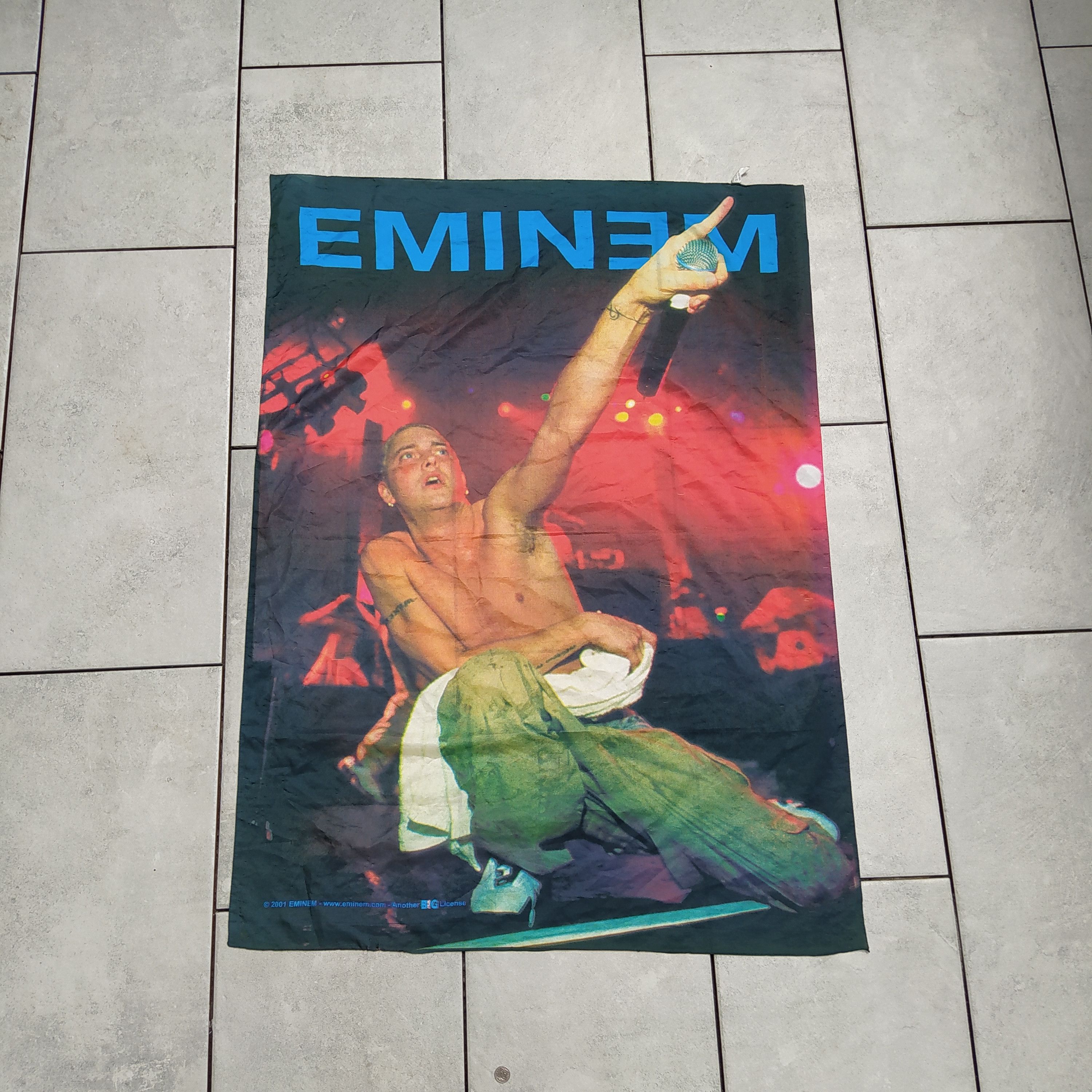 Eminem × Rap Tees × Vintage 2001 Eminem Flag Tapestry Textile Poster ...