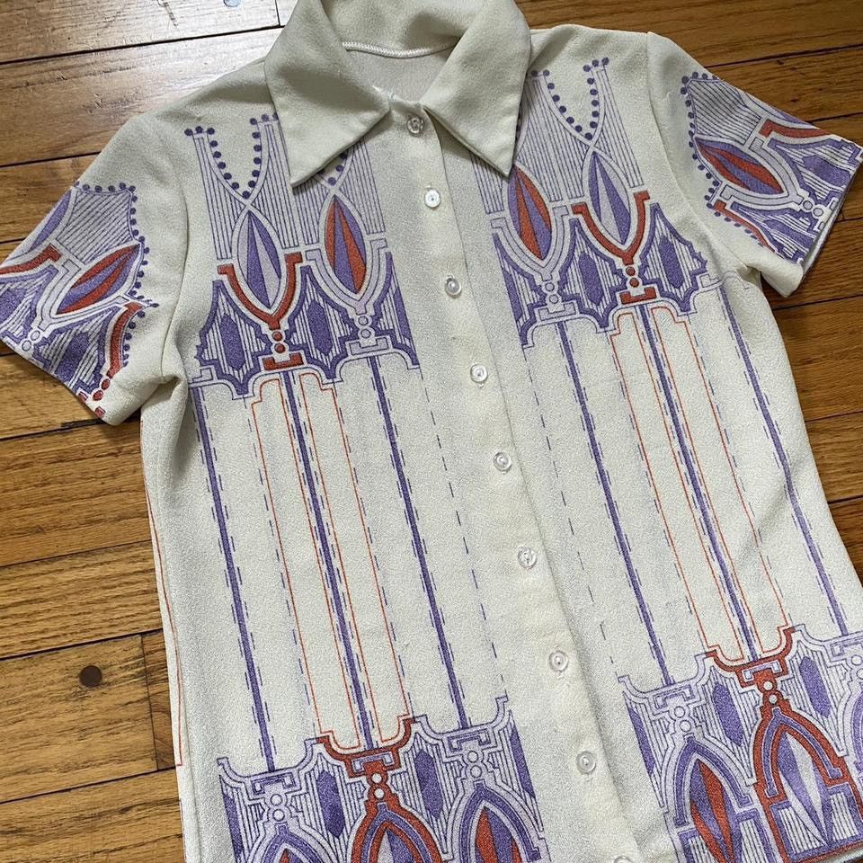 Vintage Vintage 60s Art Deco Design Button Up Shirt | Grailed