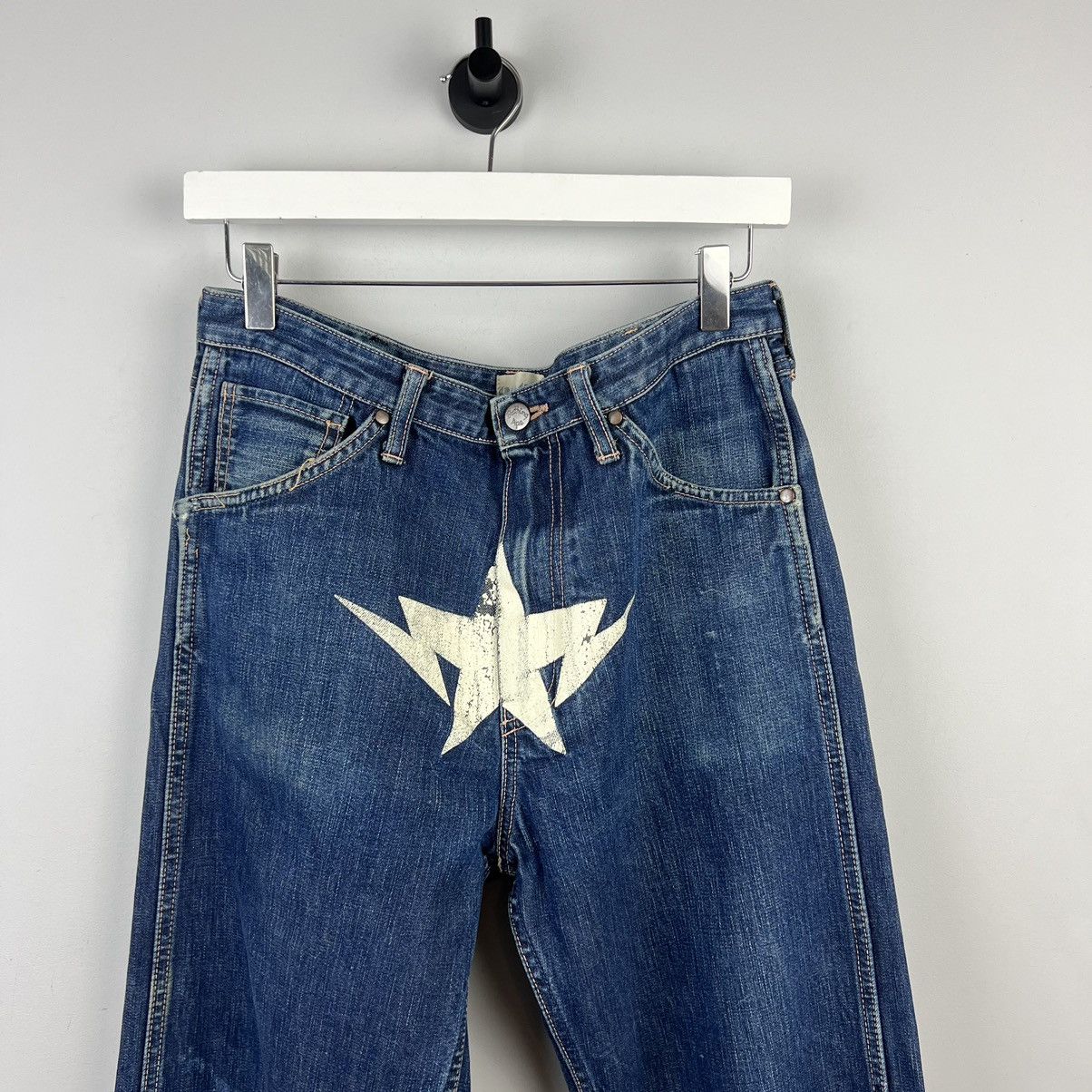 Bape OG Bape Bapesta Logo Denim Jeans | Grailed