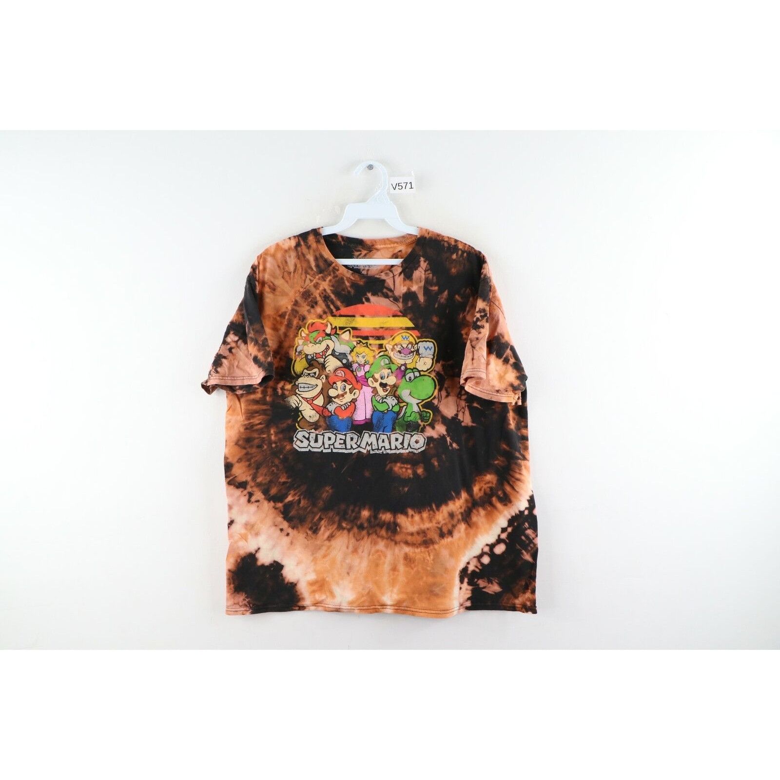 Vintage Super Mario Acid Wash Short Sleeve Distressed T-Shirt | Grailed