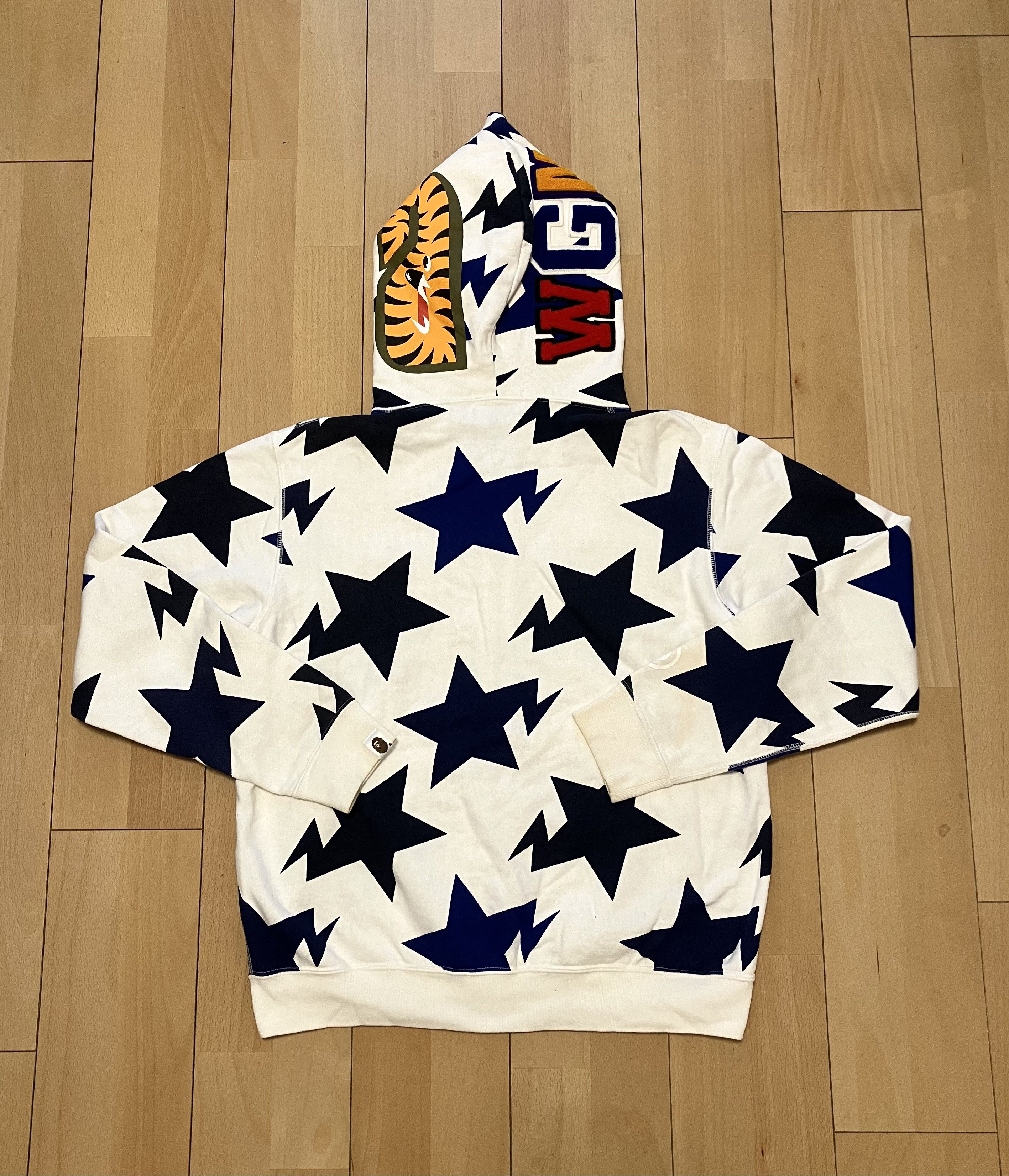 Bape NFS Sta Pattern Shark Full Zip Hoodie | Grailed