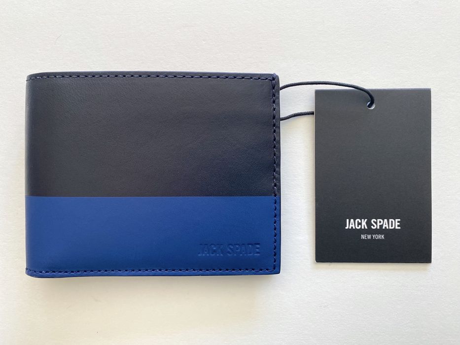 Jack Spade RARE COLOR BLOCK BIFOLD LEATHER WALLET | Grailed