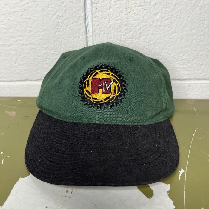 Atomic Vintage 90s MTV Embroidered Atomic Logo Green Flex Stretch Fit ...