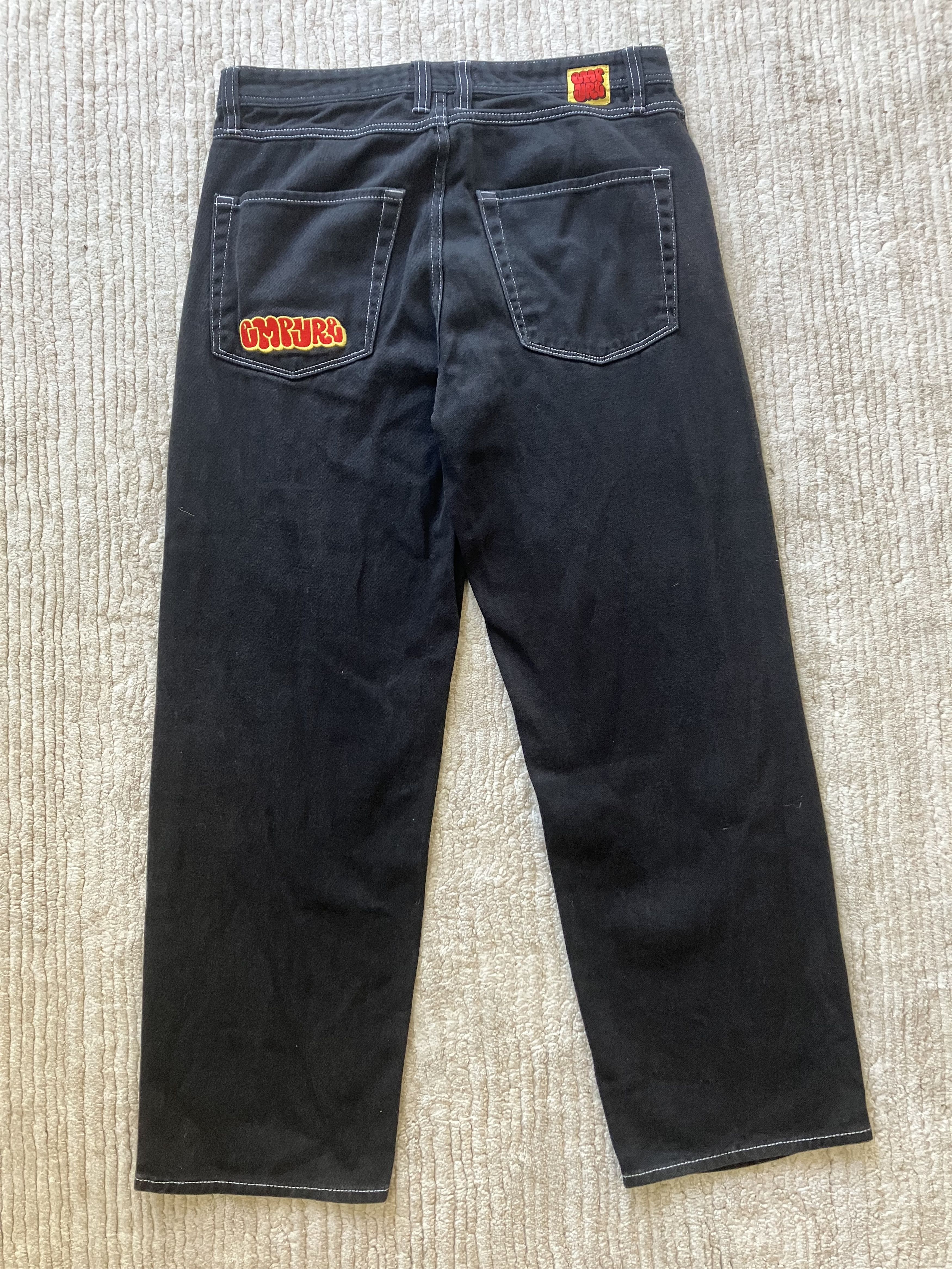 Empyre Empyre Loose Fit Embroidered Black Denim Skate Pants | Grailed