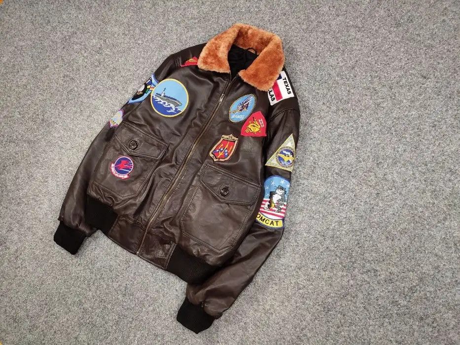Vintage Avirex Cockpit G1 Top Gun Flight Leather Bomber Jacket Style ...