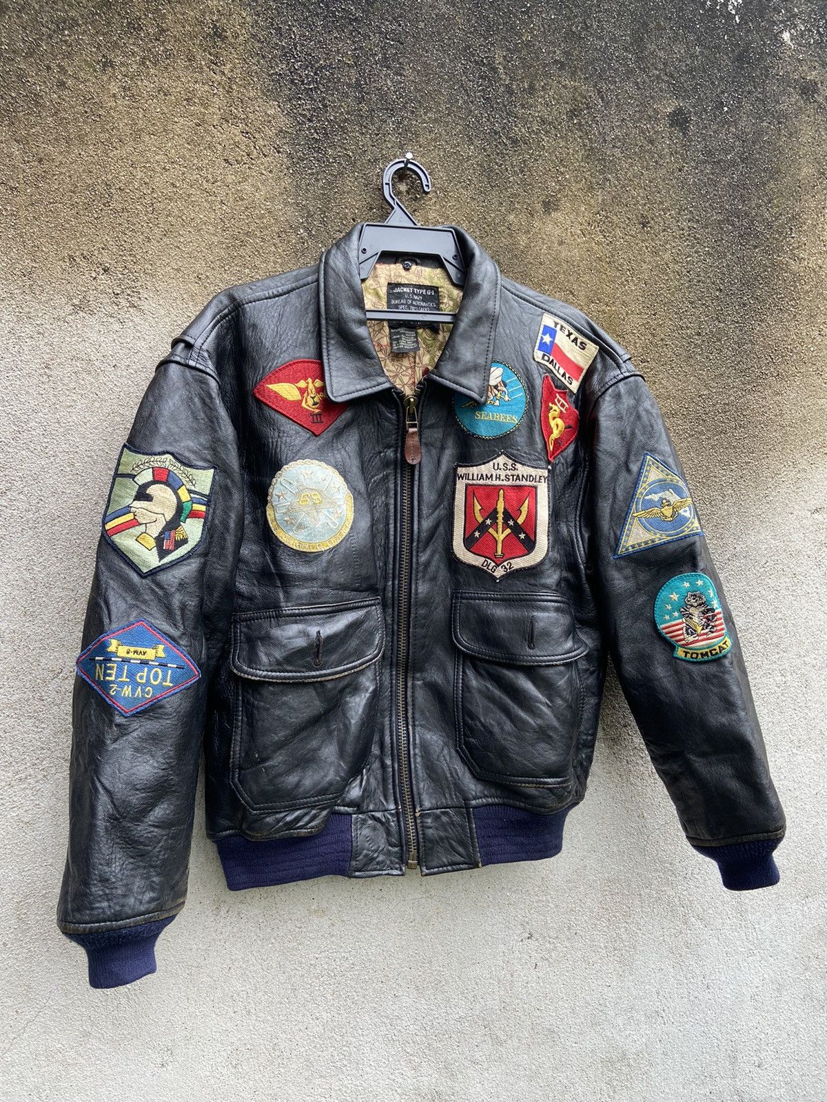 Avirex × Vintage Vintage Avirex 1985 G1 TOP GUN Leather Bomber Jacket ...