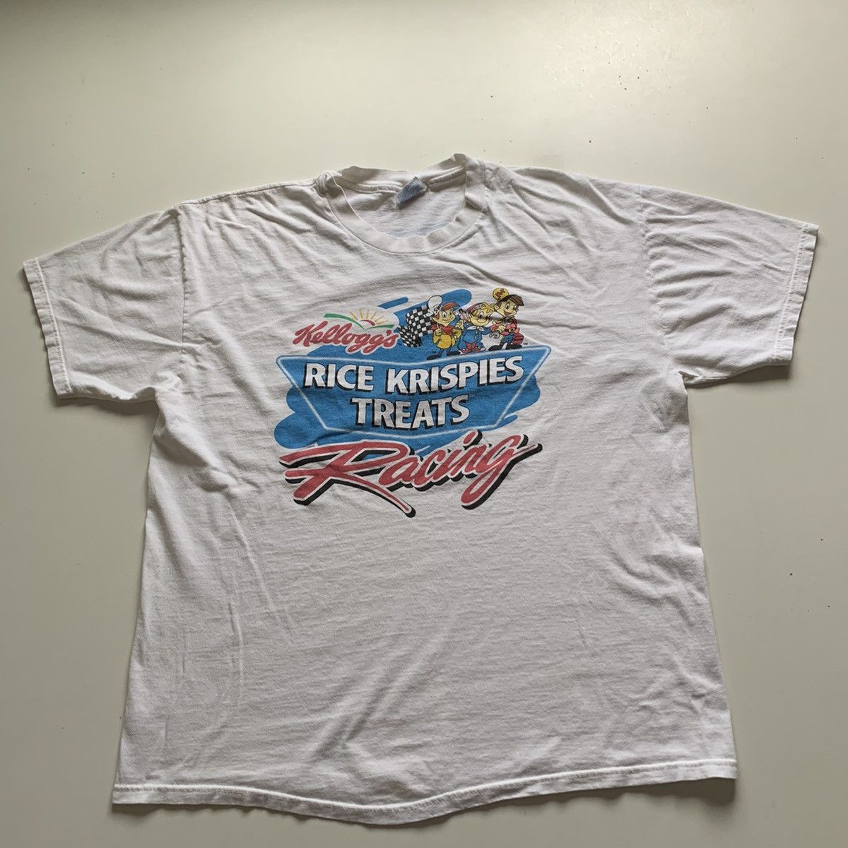 Vintage Vintage 90s Rice Krispies Promo Nascar Racing T Shirt White Grailed