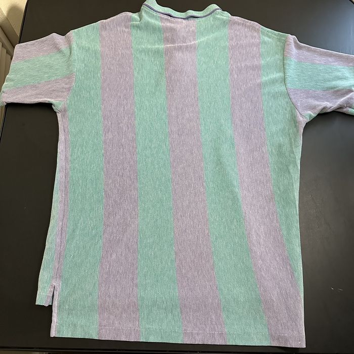 Vintage Vtg 90s IZOD Striped Pastel Polo Shirt Lacost USA Made XL | Grailed