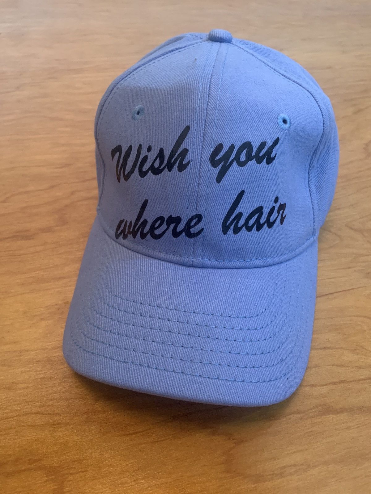 Other × Vintage Wish You Where Hair Funny Novelty Bald Dad Joke Hat Cap ...