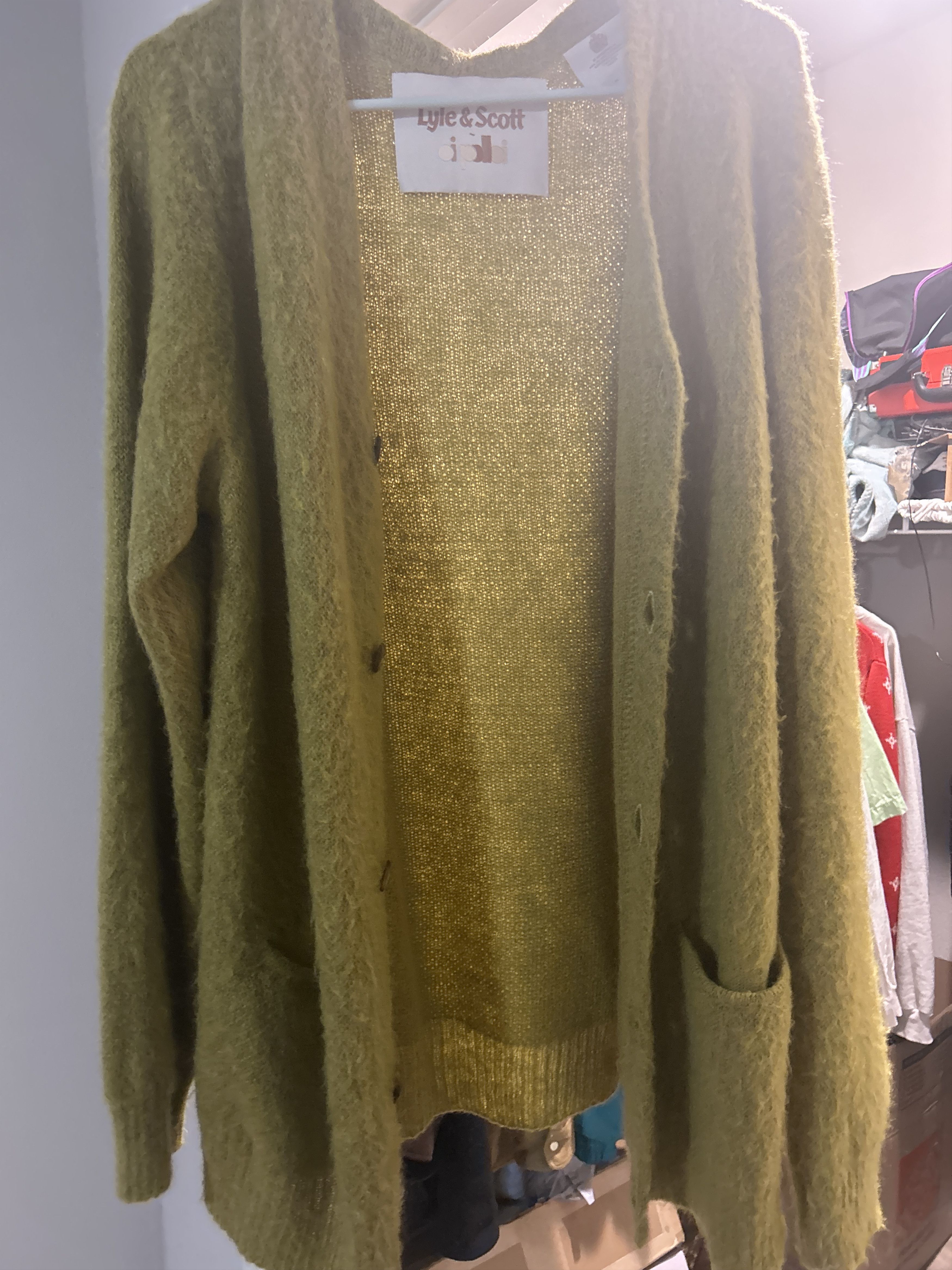 Oi Polloi *OPEN TO OFFERS* Oi Polloi Olive Green Mohair Cardigan | Grailed