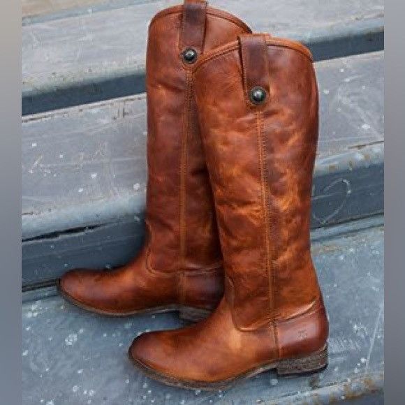 Frye FRYE Melissa Button Tall Leather Western Style Boots Wide Ca | Grailed