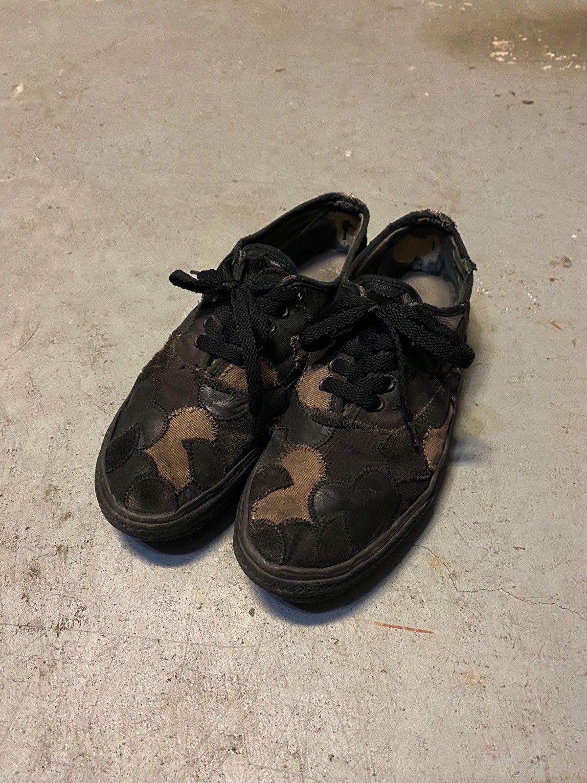 Number (N)ine AW03 Number (N)ine Crying Heart Patchwork Shoes | Grailed