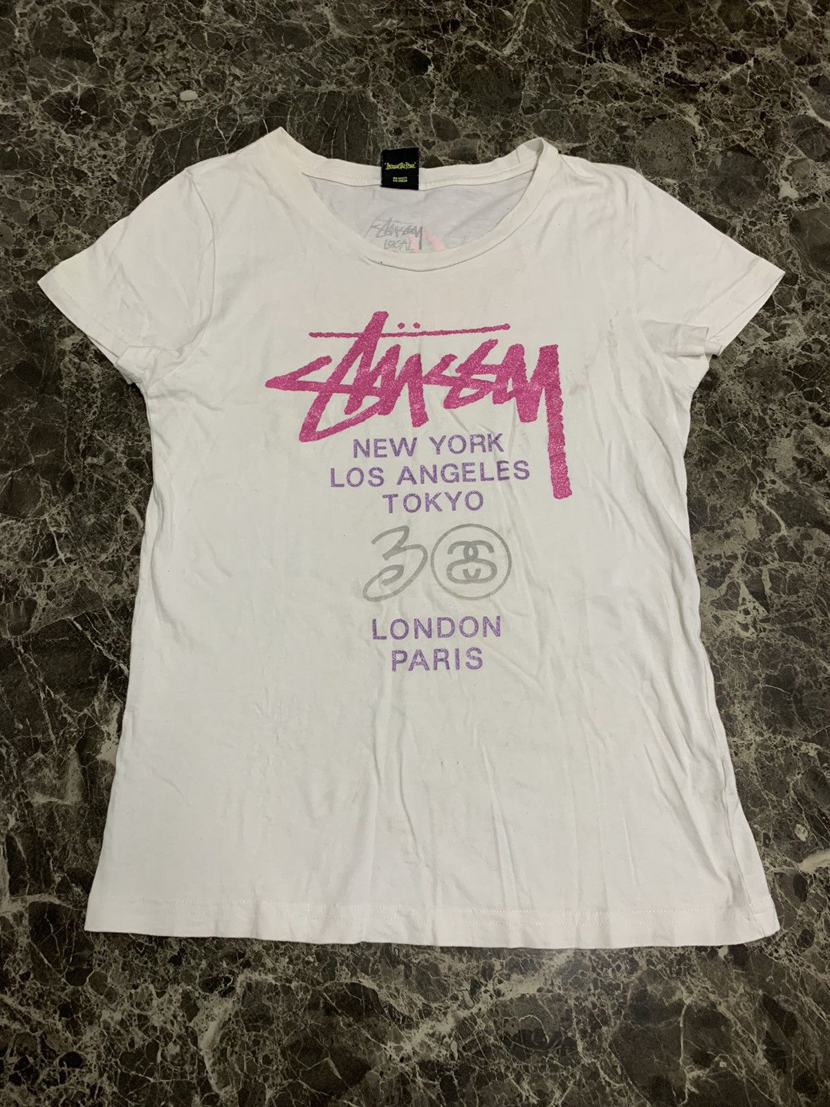Stussy Vintage Stussy Usa World Tour Big logo Tshirt | Grailed