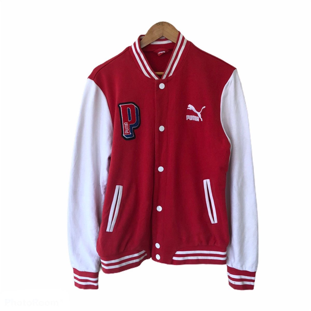 Puma VARSITY JACKET PUMA EMBROIDERY LOGO | Grailed