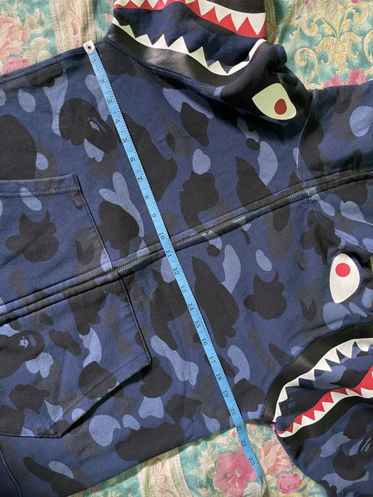 Bape Hoodie Bape Double Shark PONR Blue camo | Grailed