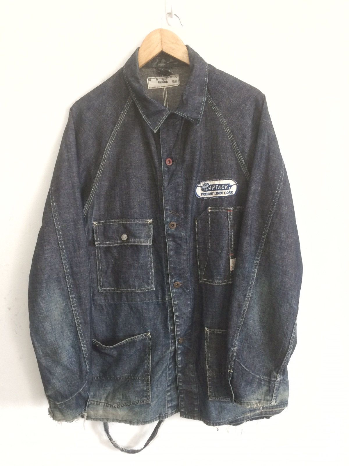 Vintage Vintage Bartack Distressed Worker Chore Jacket Button | Grailed