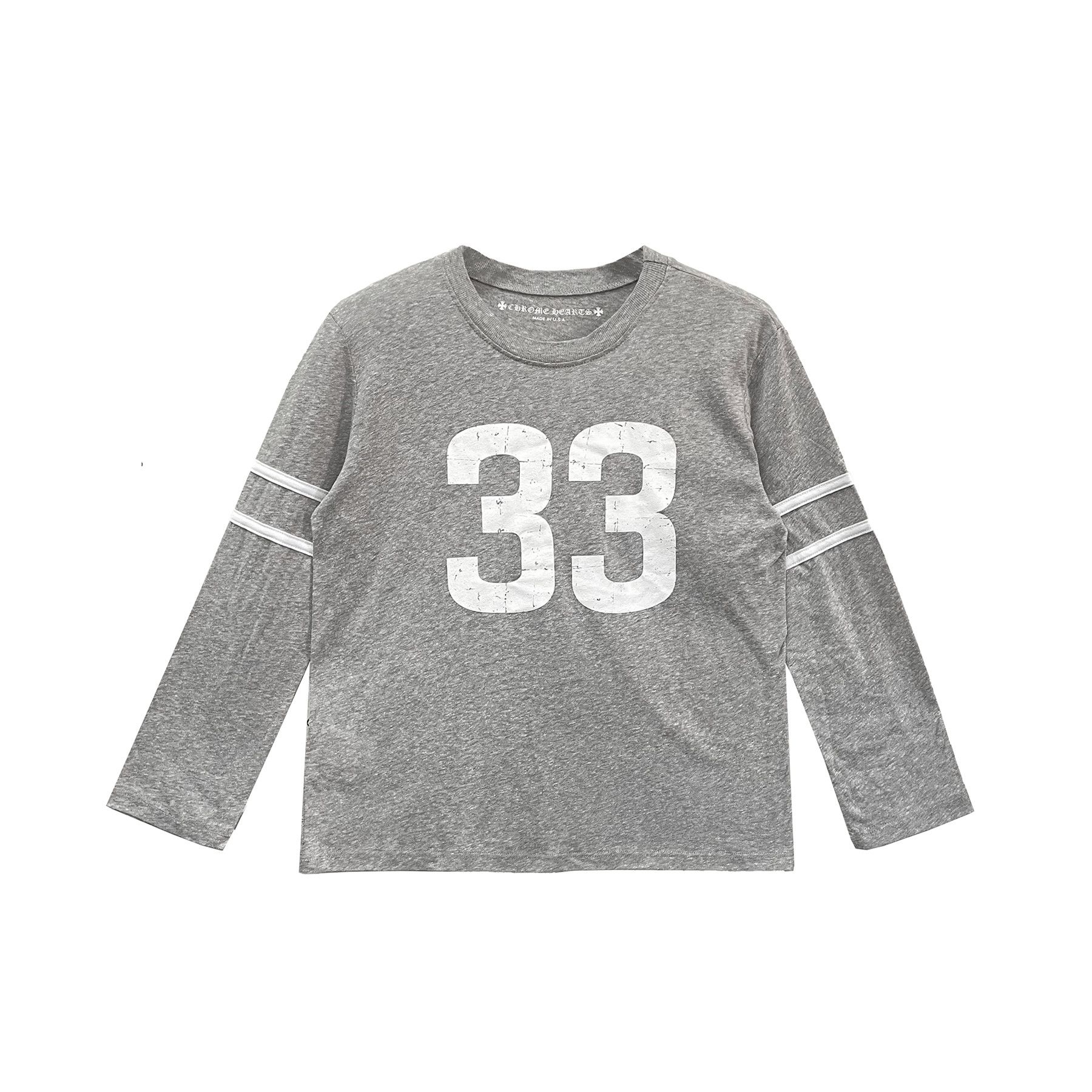 Chrome Hearts Chrome Hearts Gray Number 33 Horseshoe Logo Long Sleeve ...