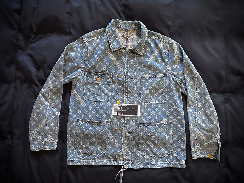 Supreme Louis Vuitton x Supreme Denim Chore Barn Jacket LV | Grailed