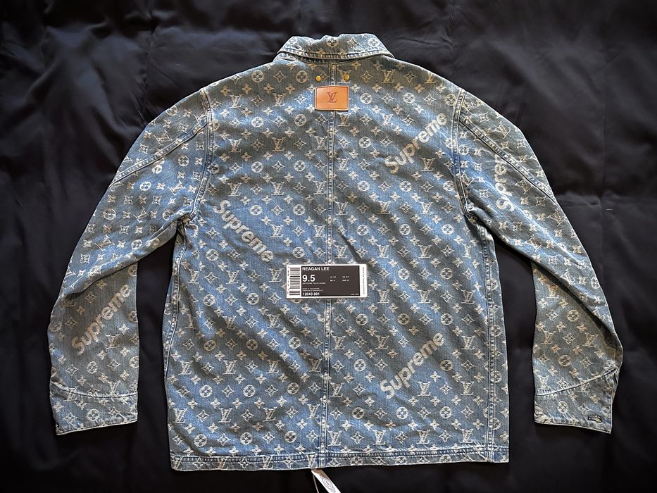 Supreme Louis Vuitton x Supreme Denim Chore Barn Jacket LV | Grailed