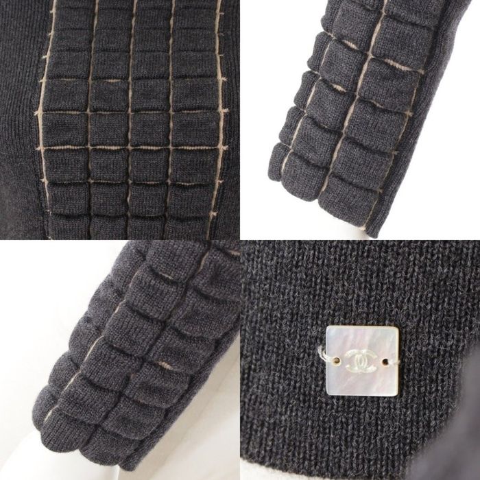 Chanel 2000s Chanel Womens Wool Sweater Knit Gray Sz 40 LOGO CC y2k ...