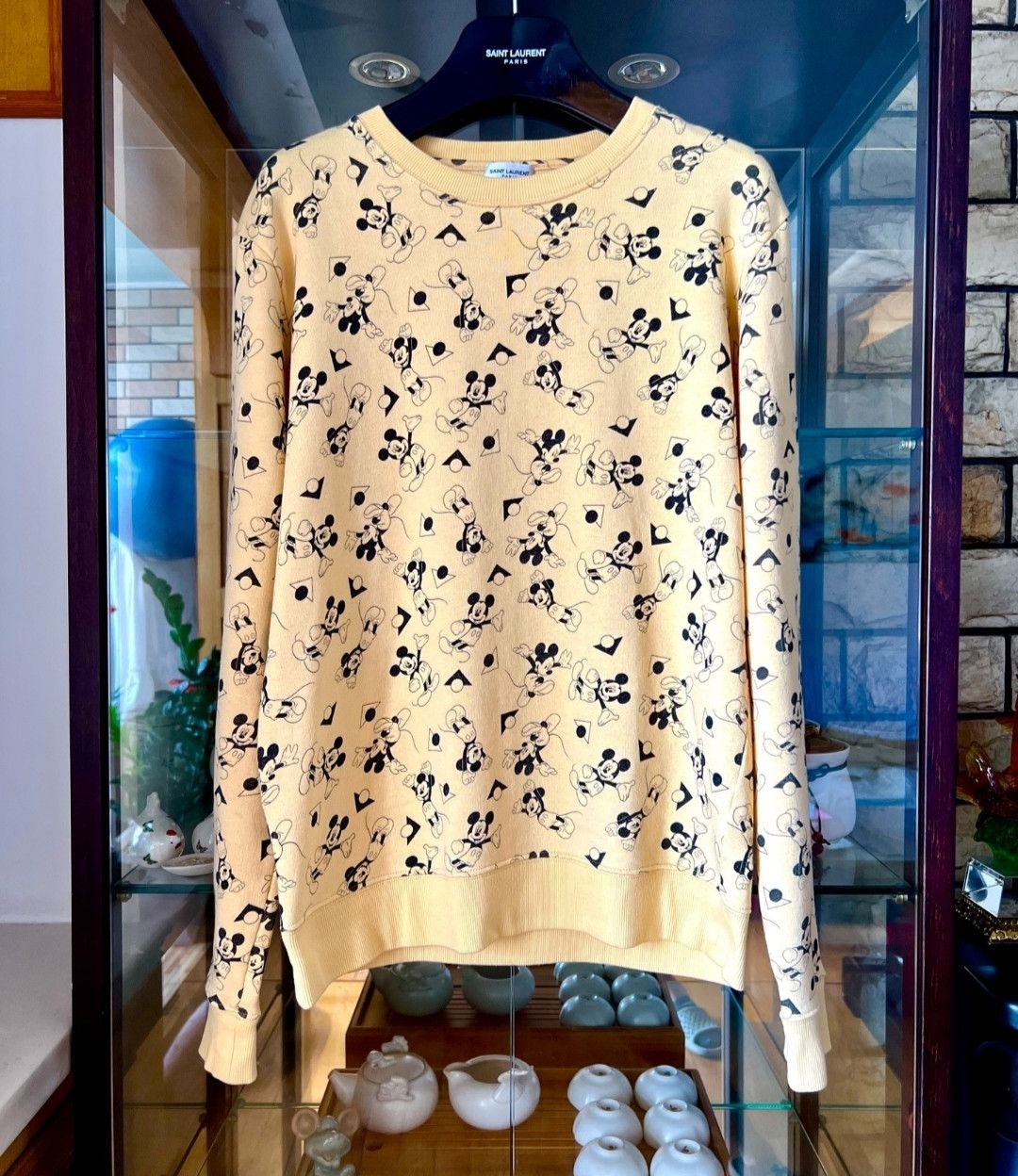 Saint Laurent Paris saint laurent Beige Disney Mickey Sweatshirt | Grailed