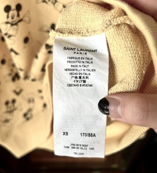 Saint Laurent Paris saint laurent Beige Disney Mickey Sweatshirt | Grailed