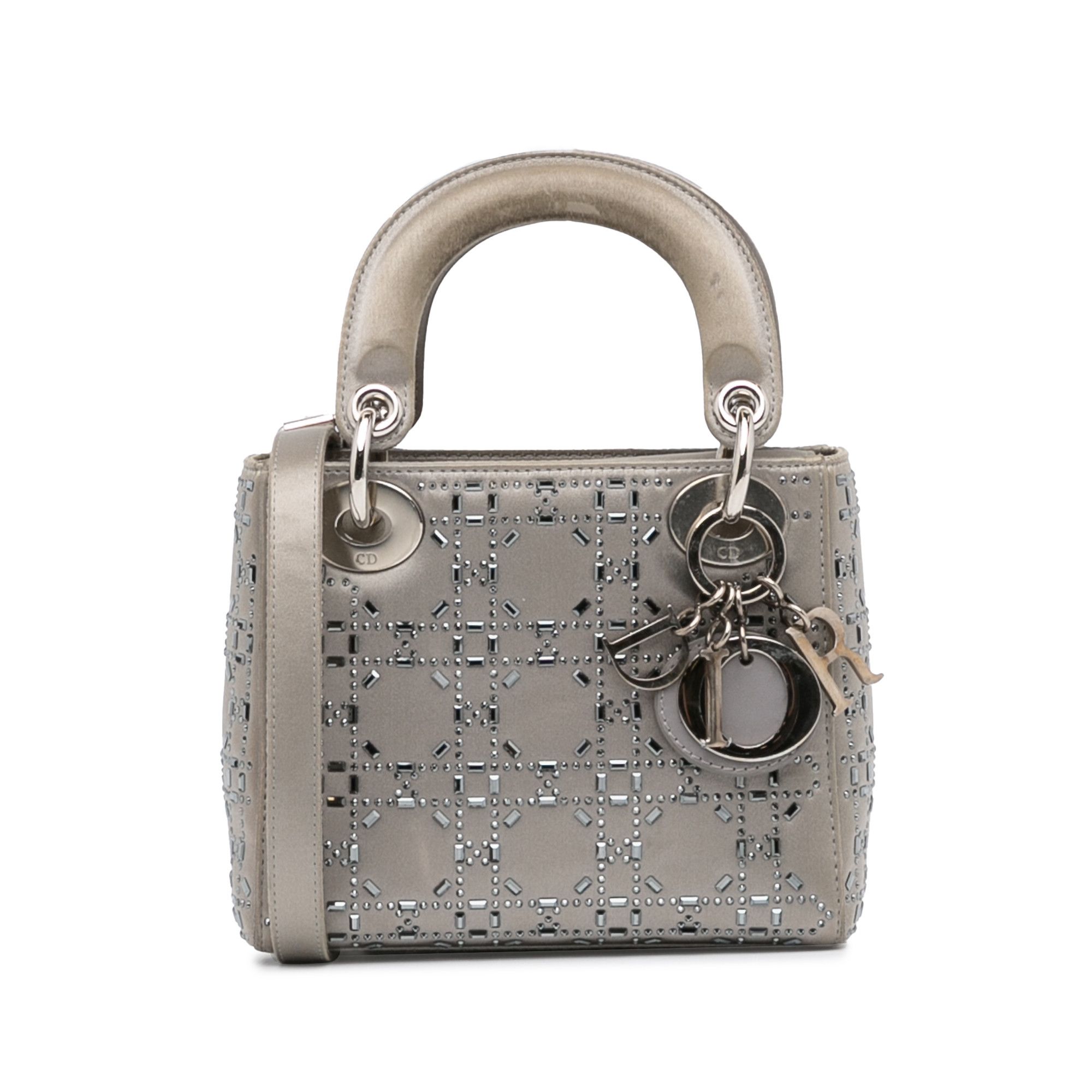 Dior Dior Mini Crystal-Embellished Satin Lady Dior | Grailed