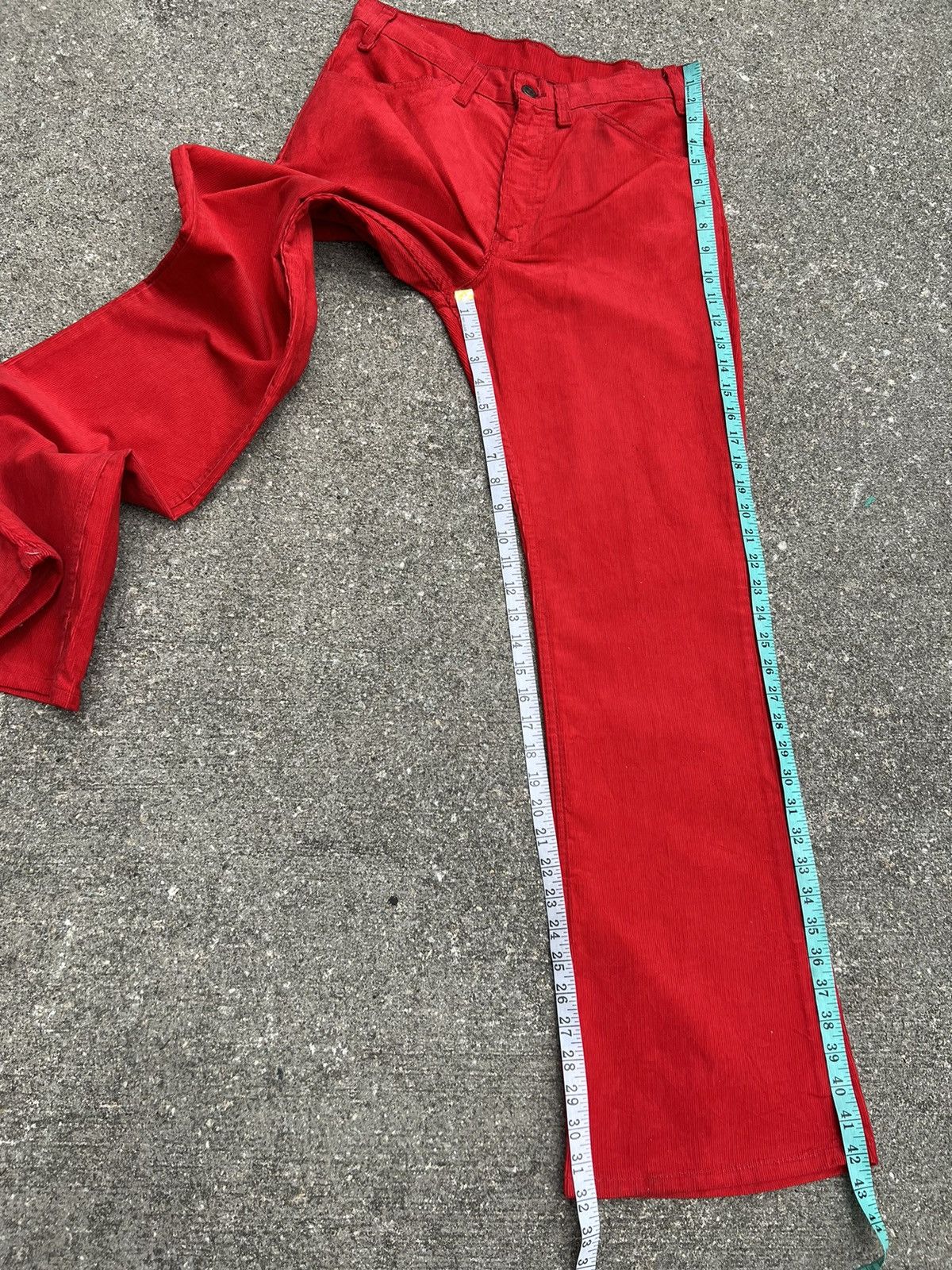 Levi's Vintage 70s Levi’s 646 Red Corduroy Flare Jeans | Grailed