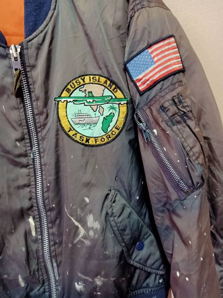 Vintage Vintage MA-1 Busy Island Military Bomber Paint Splash | Grailed