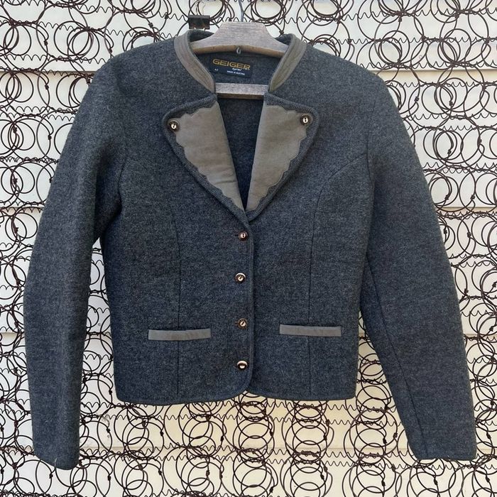 Vintage Vintage Geiger Tyrol Austrian boiled wool blazer gray | Grailed