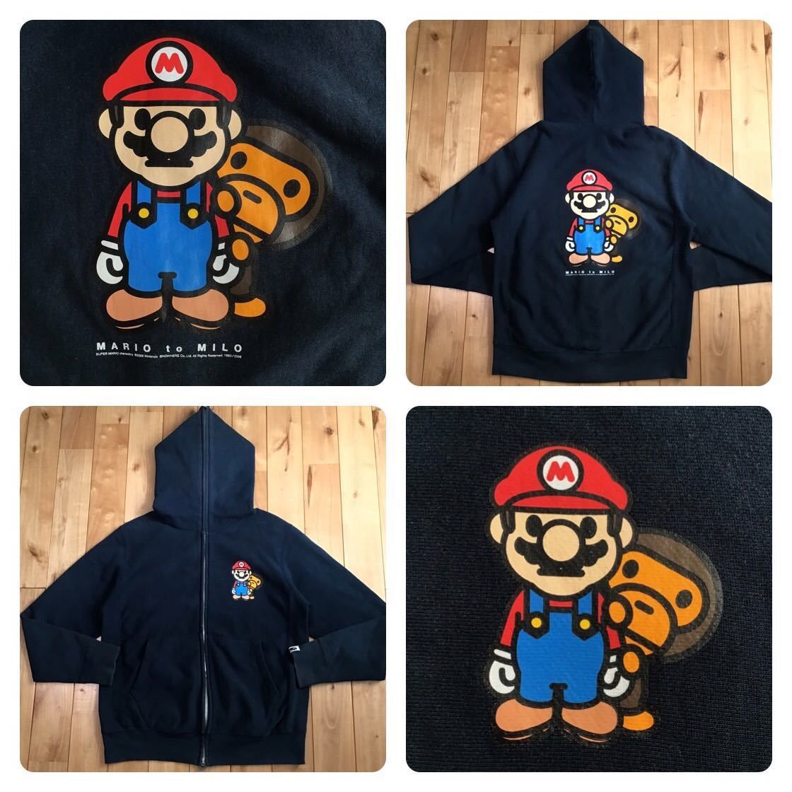 Bape × Nintendo BAPE × Nintendo Mario Milo full zip hoodie a bathing ...