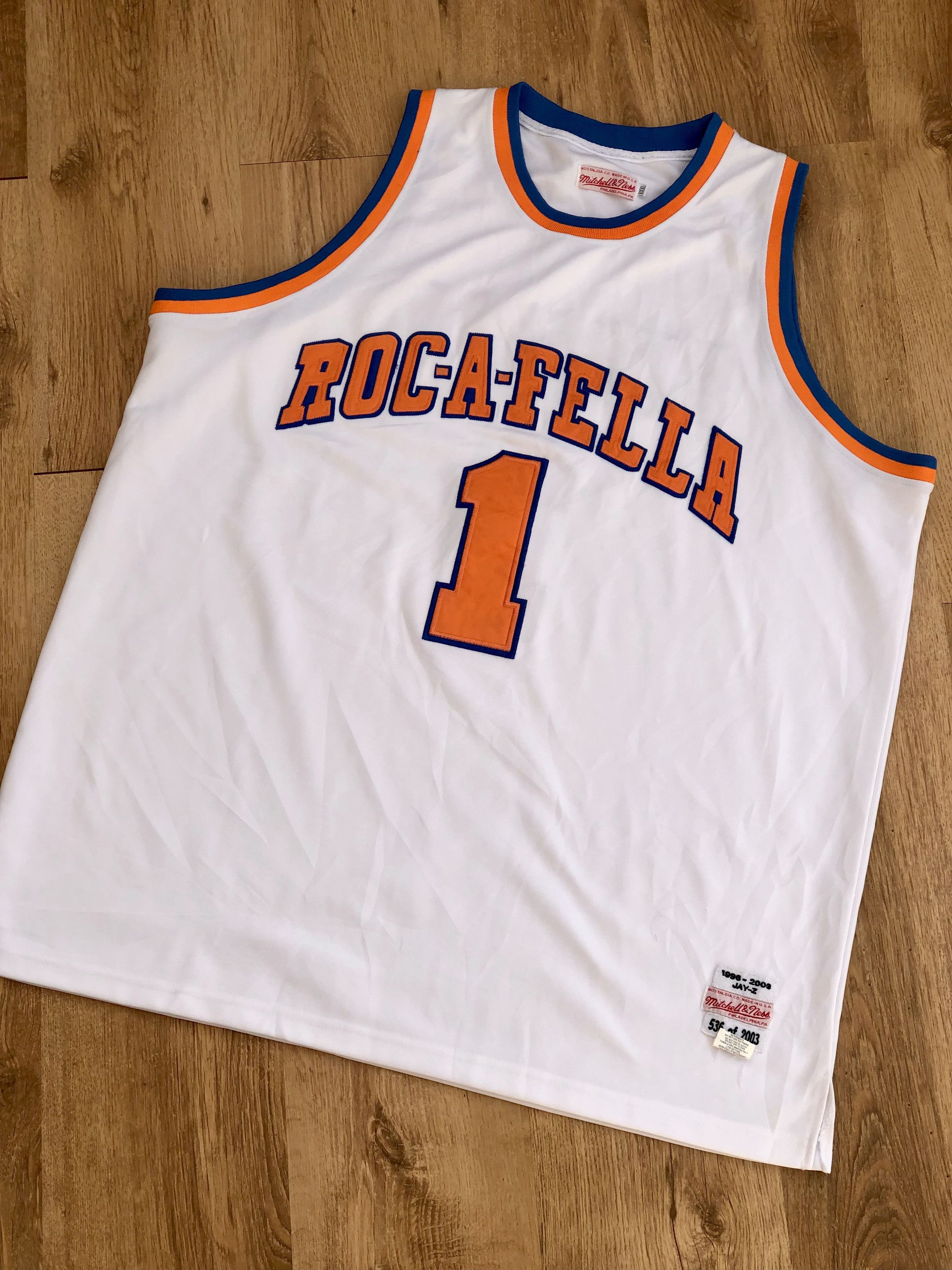 Jay-Z × Mitchell & Ness Vintage Jay-Z Roc-A-Fella Mitchell & Ness ...