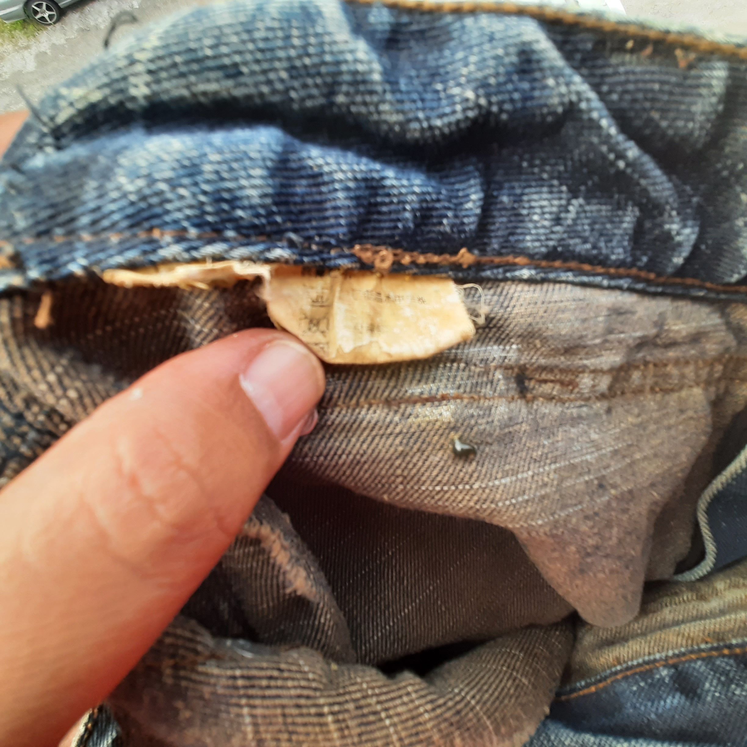 Distressed Denim Unknow Brand Nice Design | Grailed