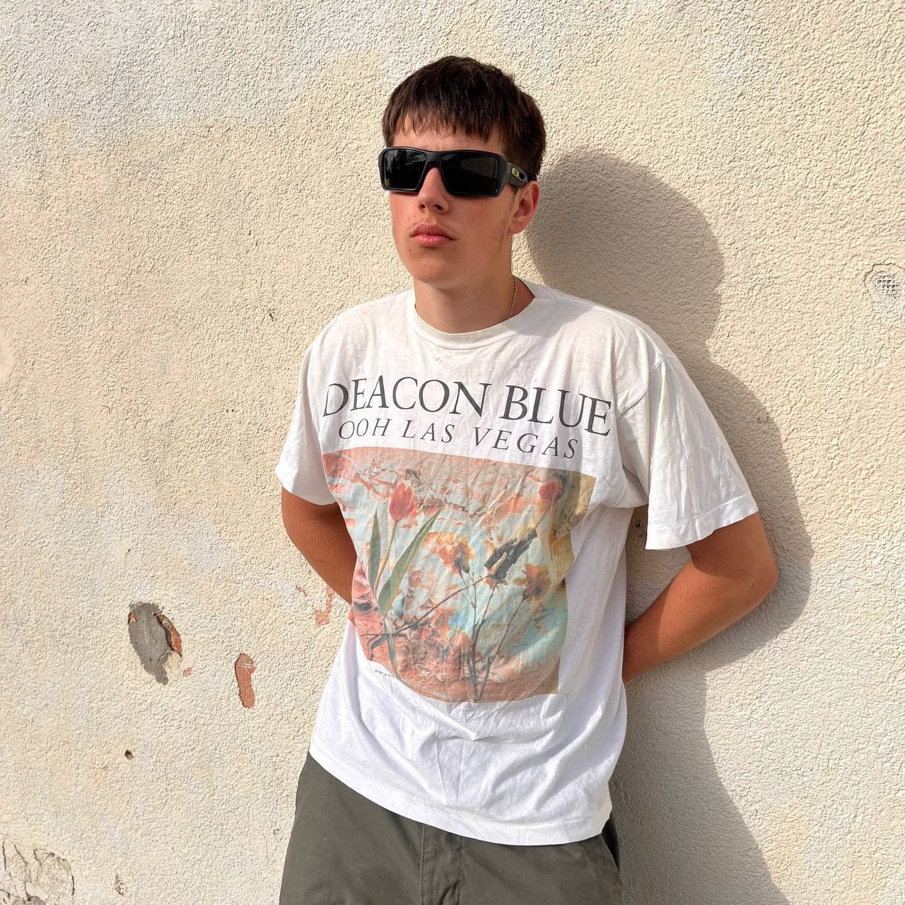 Vintage 1990 Deacon Blue Ooh Las Vegas Stereo white tee | Grailed