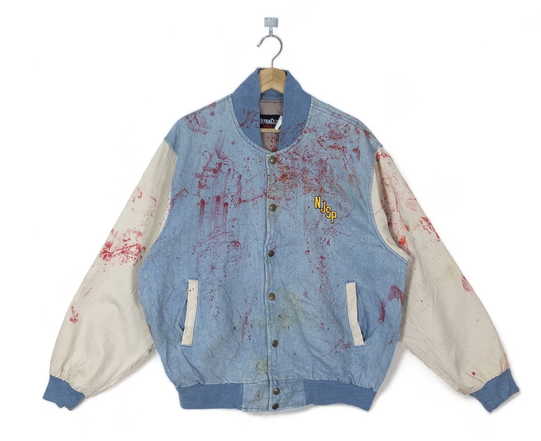 Varsity Jacket × Vintage VINTAGE NJSP ULTRACLUB PAINT SPLATTERED BAGGY ...