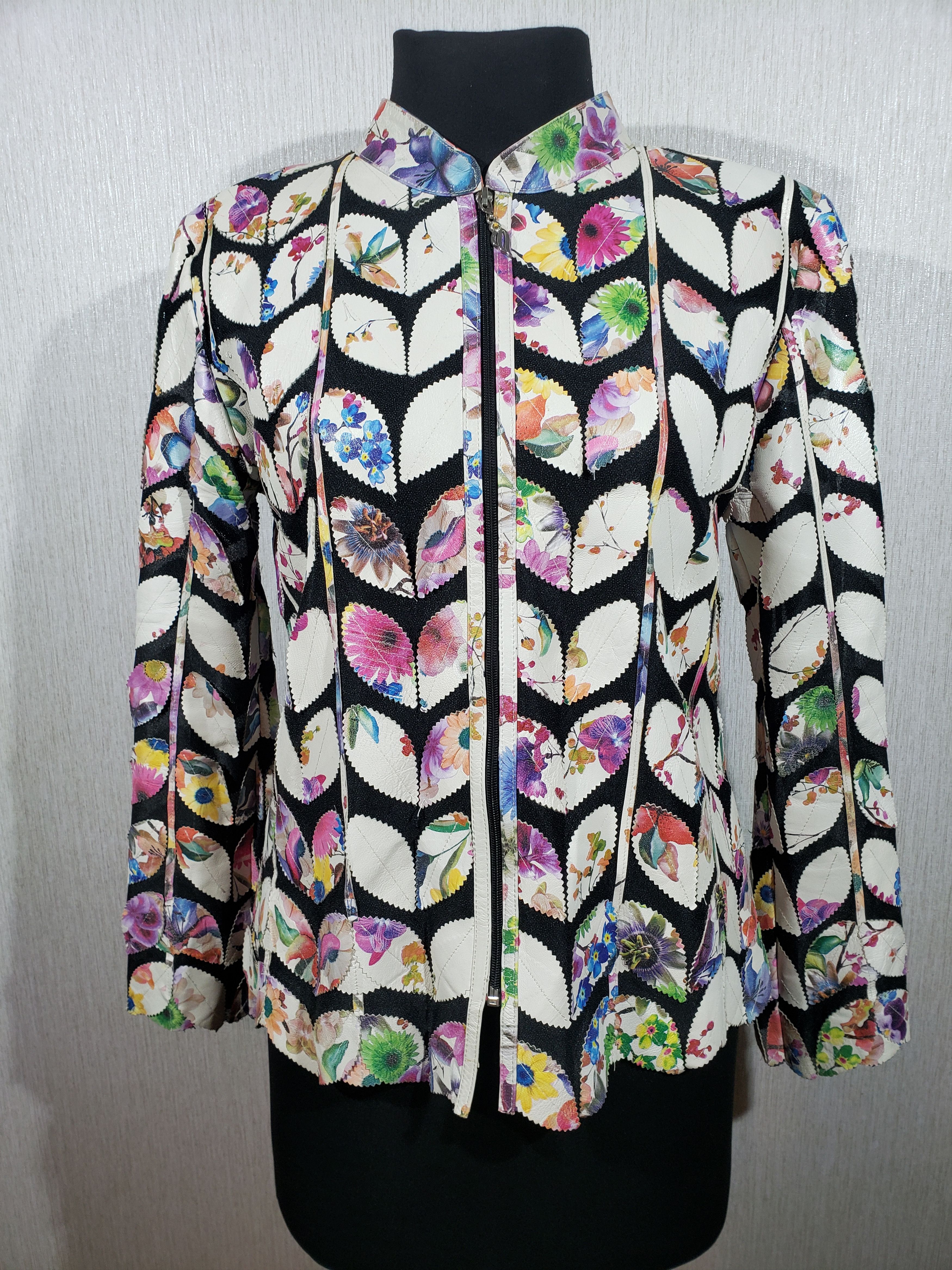 Uniqlo Wonderful multi-colored leather jacket for women. | Grailed