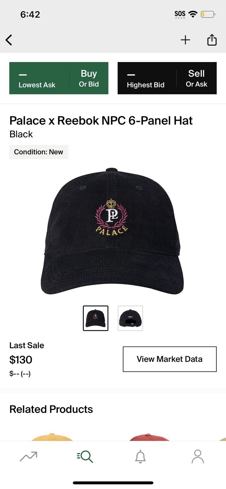 Palace Palace X Reebok NPC 6-Panel Cap | Grailed