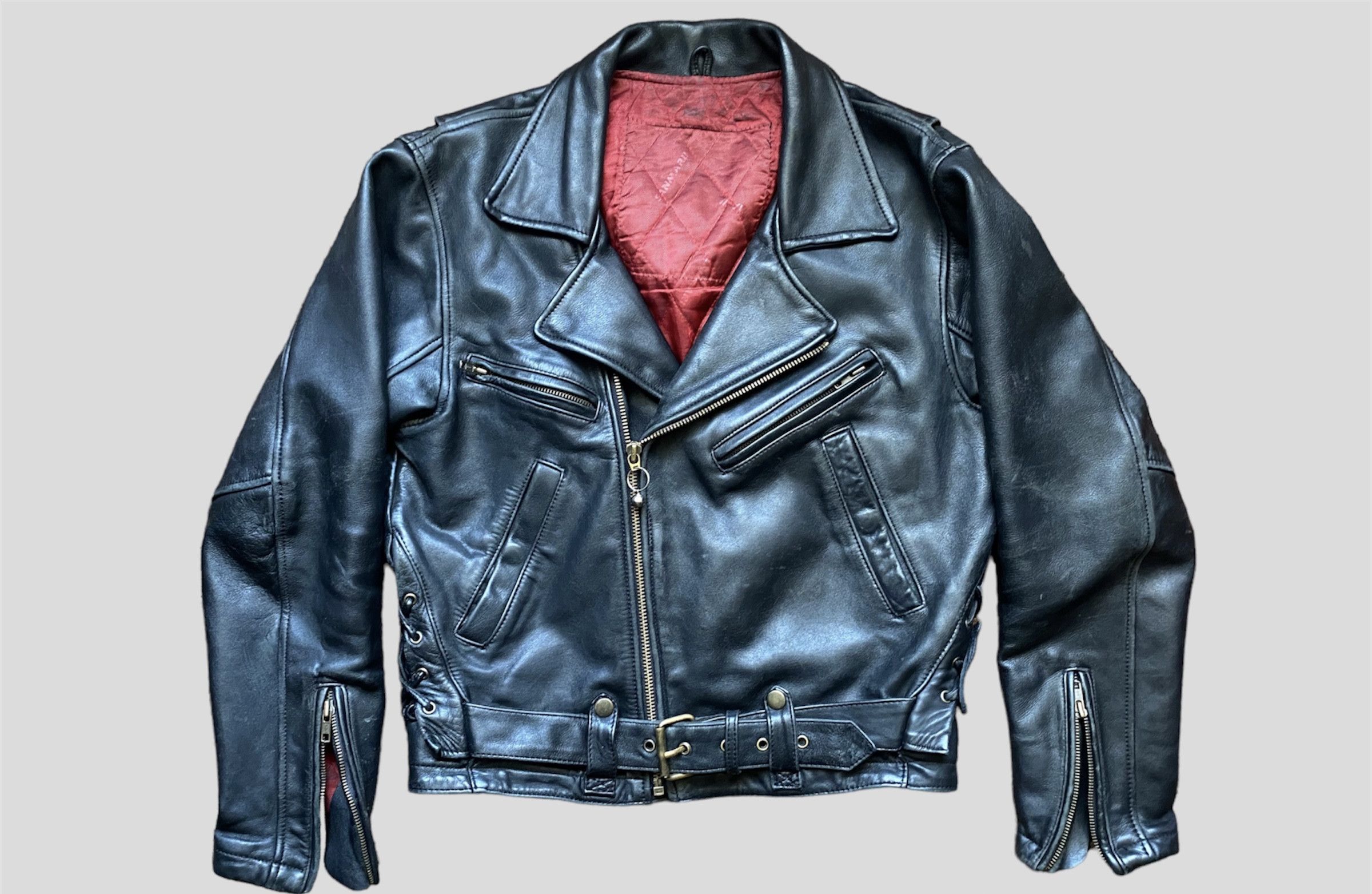 Leather Jacket × Very Rare × Vintage Vintage True Punk 1970s Motorcycle ...
