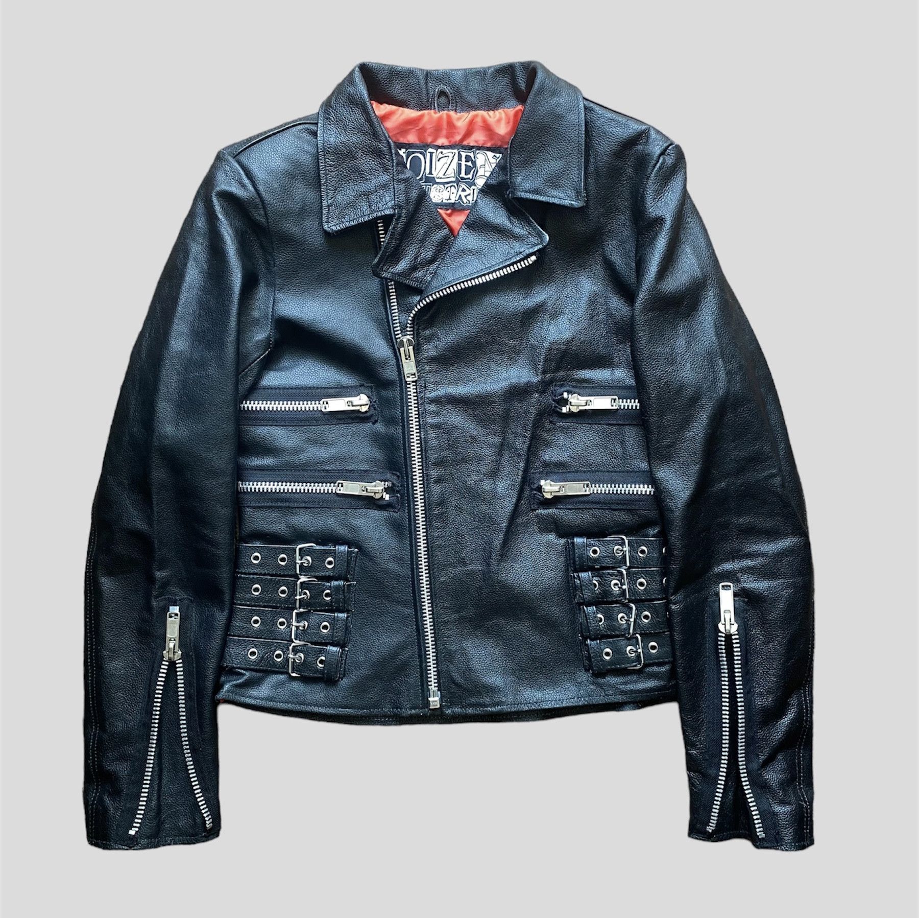 Leather Jacket × Very Rare × Vintage Leather Biker Jacket Poizen ...