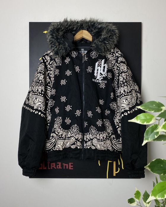Vintage HoodBoyz Black Full Print Jacket Hype Vintage | Grailed