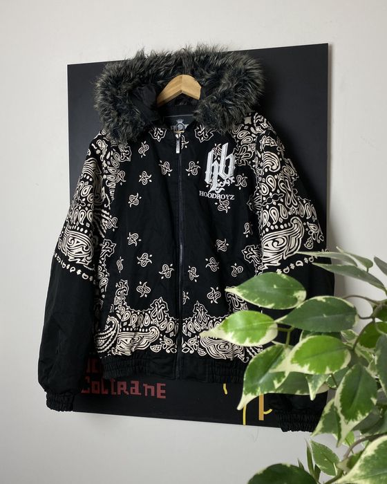 Vintage HoodBoyz Black Full Print Jacket Hype Vintage | Grailed
