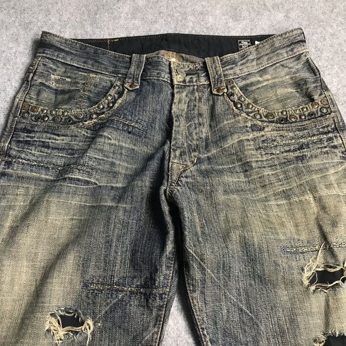 Hysteric Glamour RUSTY RIPPED DISTRESSED JEANS BARTACK BAGGY DENIM ...