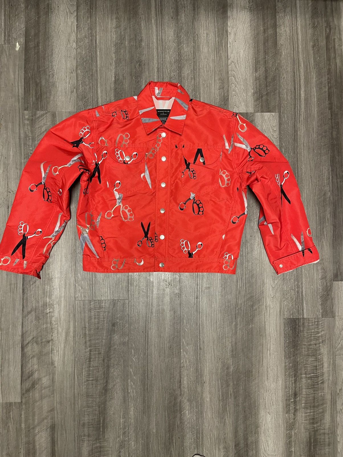 Avec Ces Freres Red Scissors Print Western Jacket | Grailed